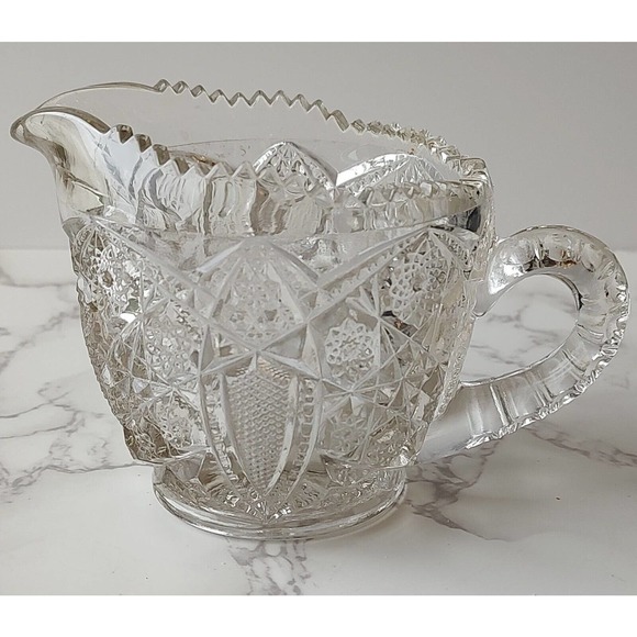 Unmarked | Dining | Vintage Elegant Crystal Clear Cut Glass Creamer ...